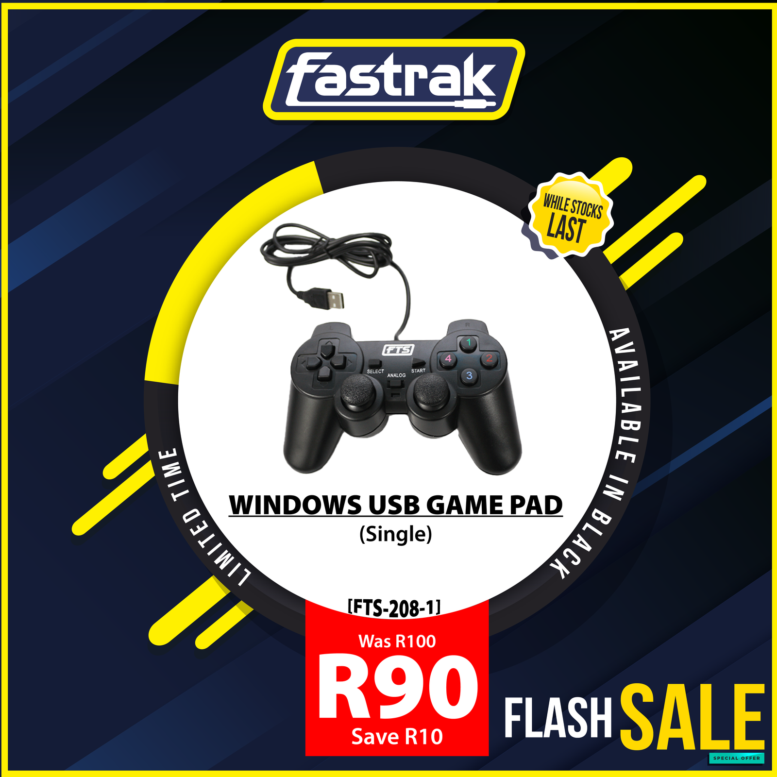 Windows USB Game Pad (Single) [FTS-208-1] | Fastrak